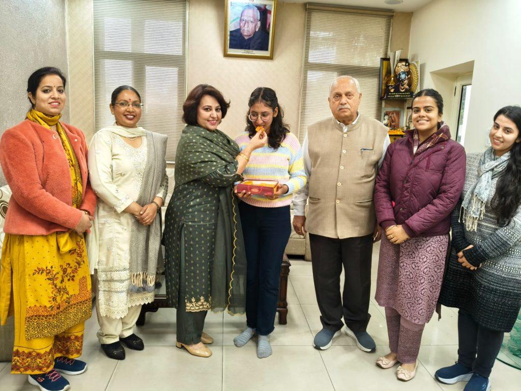 Muskan Kochar of Arya College Girls Section secured first position in ...